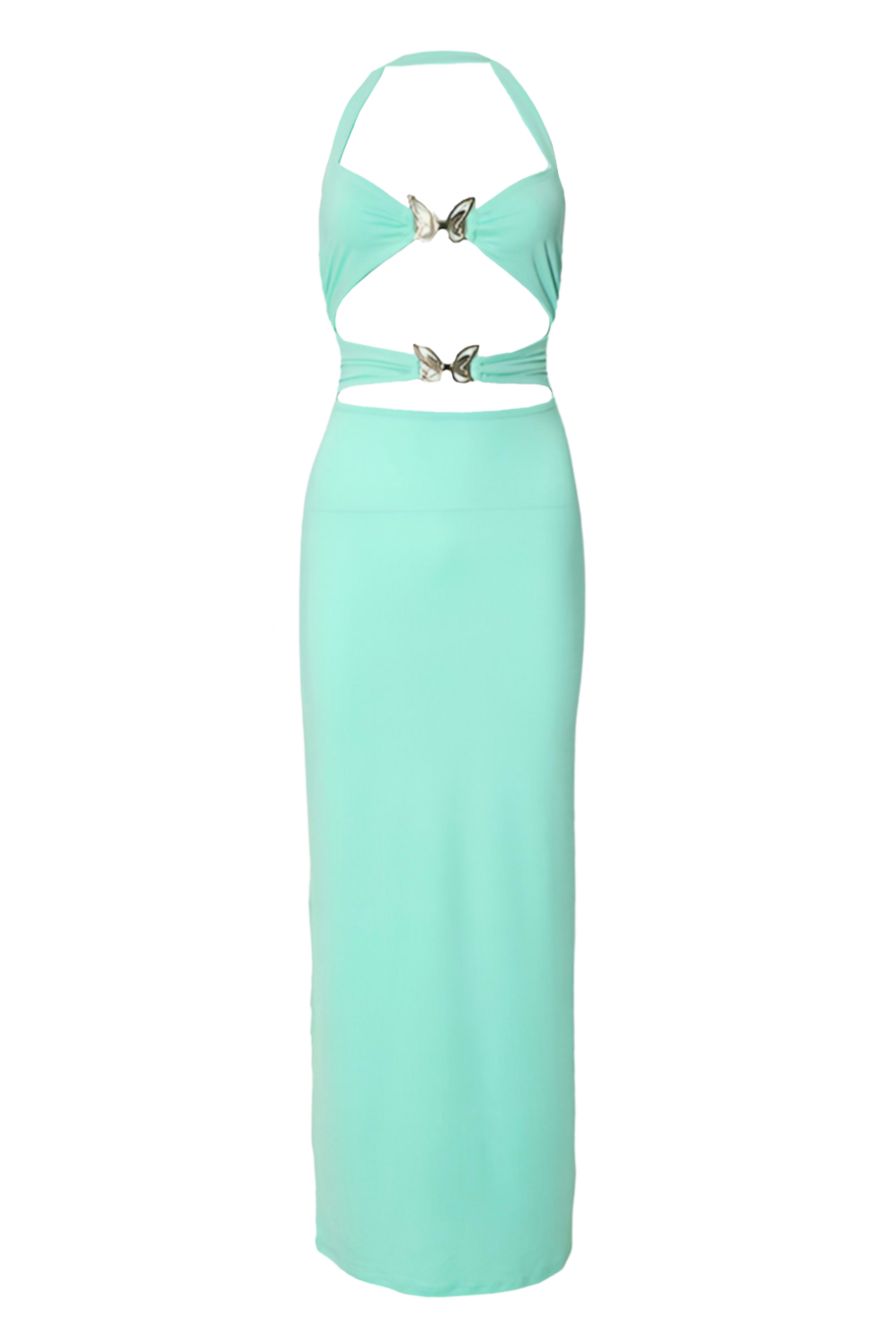Seraphina Butterfly Cut-Out Maxi Dress -- Light Blue